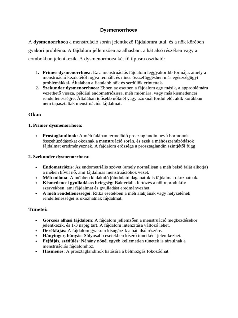 Dysmenorrhoea | PDF