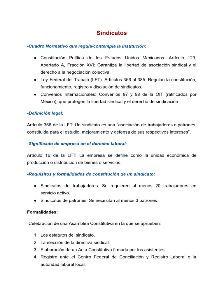 Regulación y Tipos de Sindicatos en México | PDF | Sindicato | Derecho laboral