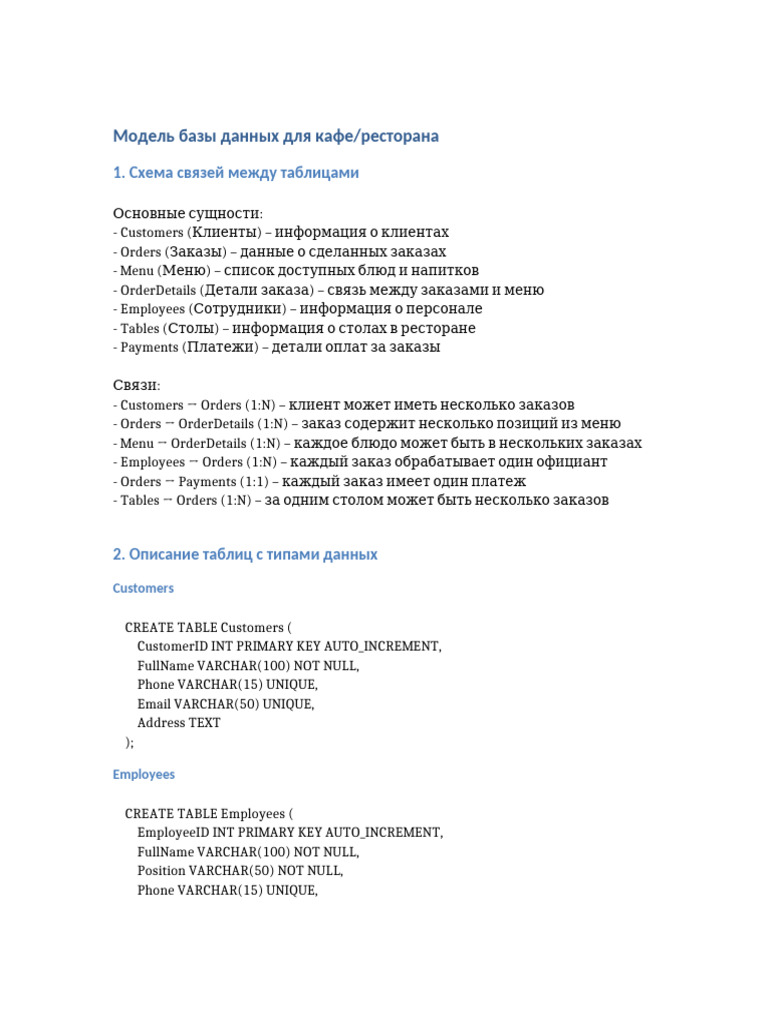 DB Cafe Restaurant | PDF