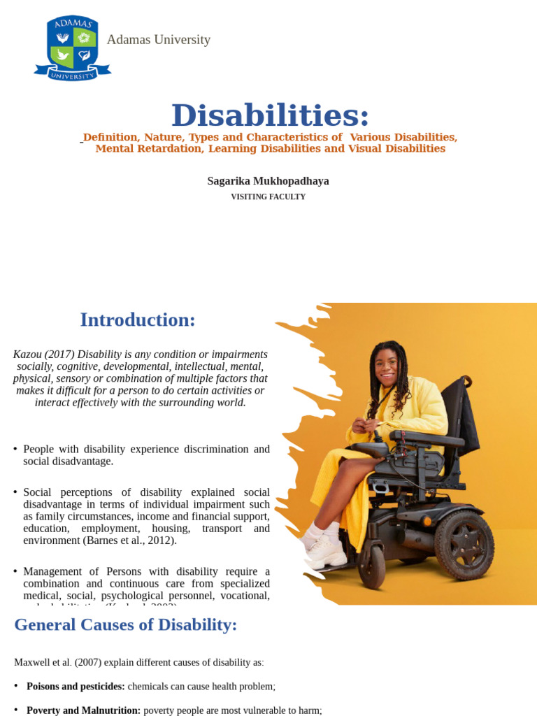 1. Unit 1_Disability | PDF | Mental Disorder | Intellectual Disability
