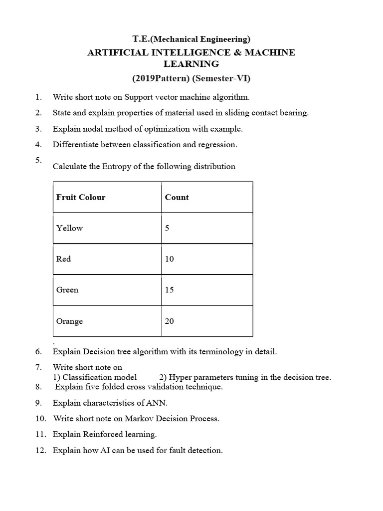 AI & ML Concepts for Mechanical Engineers | PDF