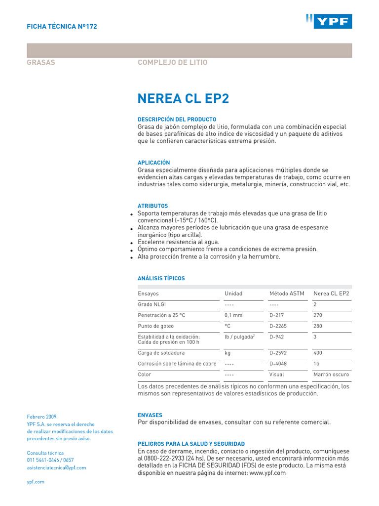 Grasa Nerea CL Ep 2 | PDF | Materiales | Sustancias químicas
