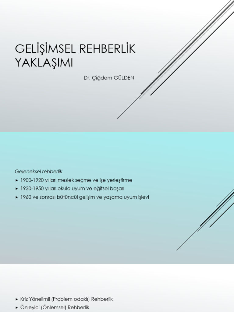 Gelişimsel Rehberlik Yaklaşımı | PDF