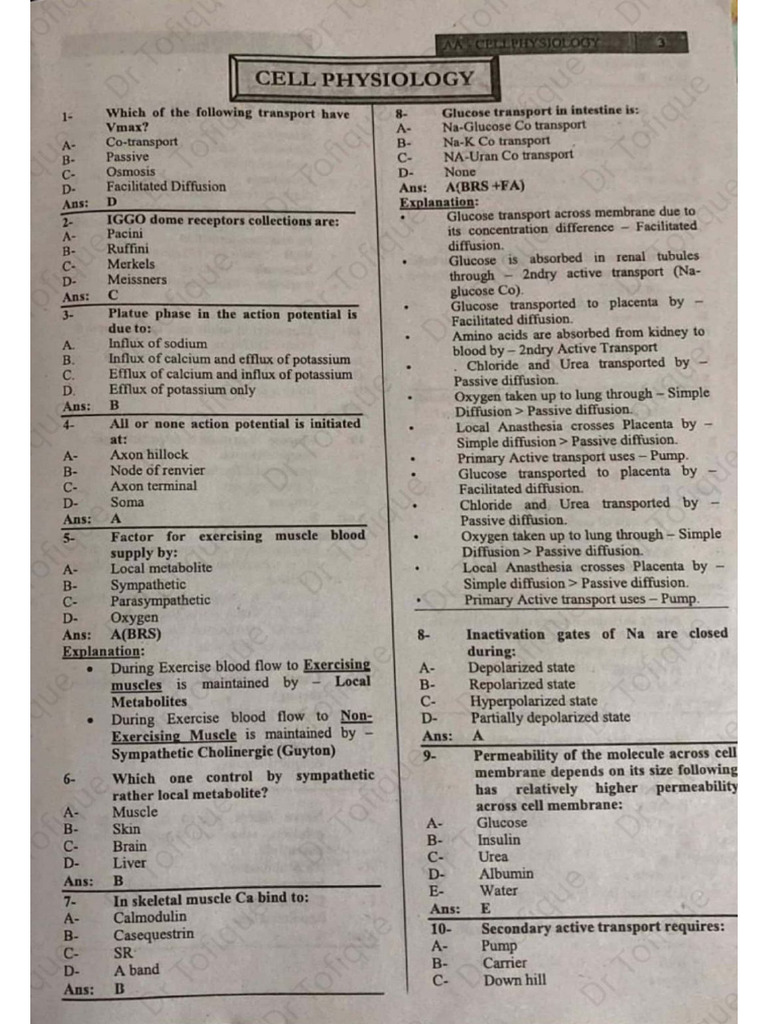 Cell physio-AA | PDF