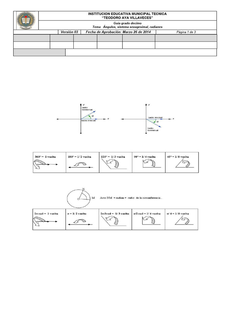 Guía 2 ángulos | PDF | Ángulo | Curva