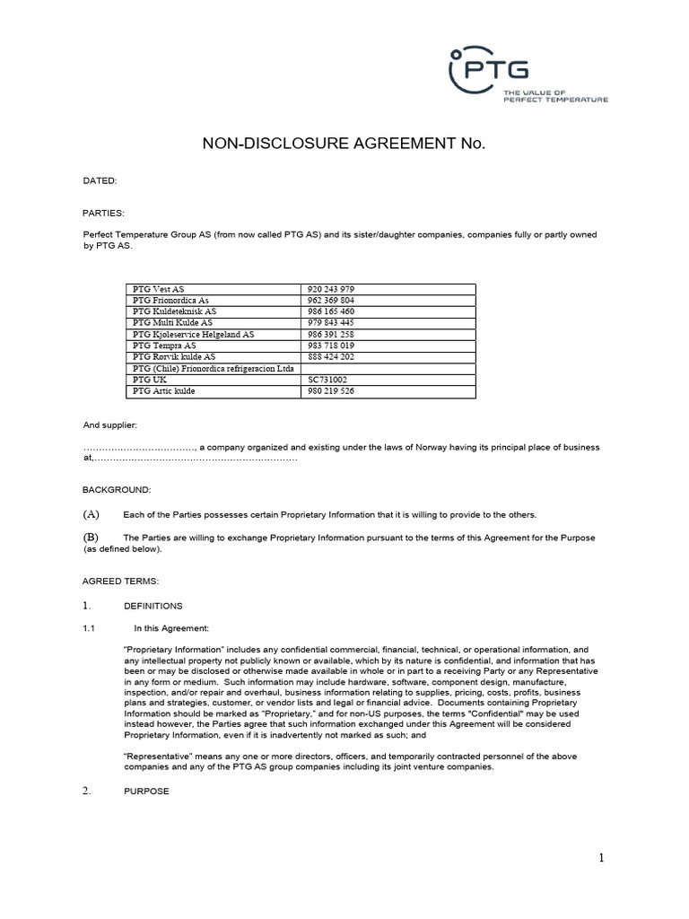 Non Disclosure Agreement NDA | PDF | Trade Secret | Non Disclosure ...
