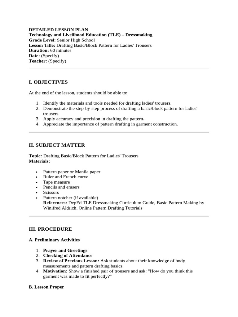 DETAILED LESSON PLAN-drafting | PDF