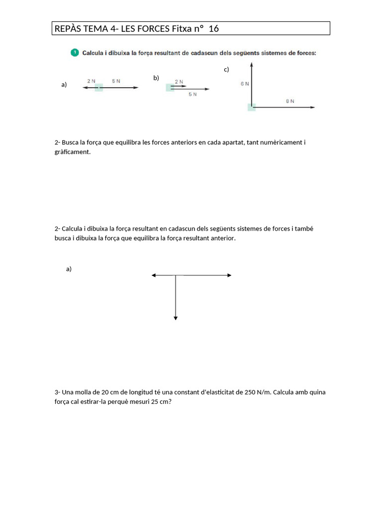Exercicis de Rerpàs Forces 17 | PDF