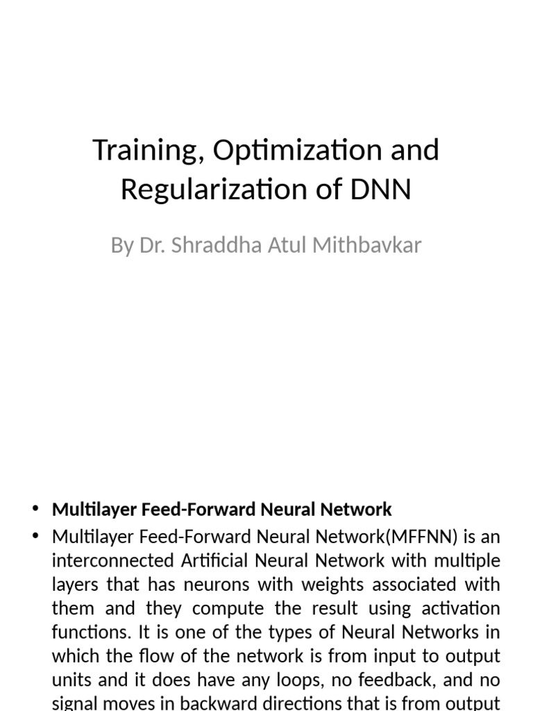 Ch2-Training, Optimization and Regularization of DNN-new | PDF | Linear Regression | Machine ...