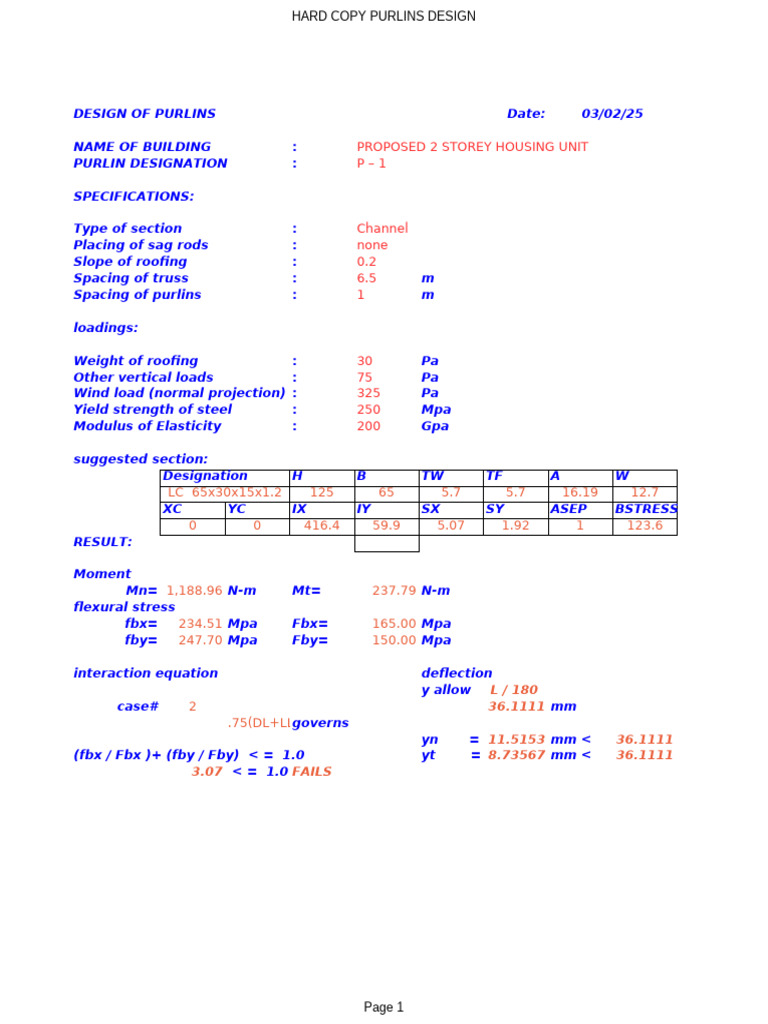 Design - of Purlins Revised - 2005 | PDF | Strength Of Materials ...