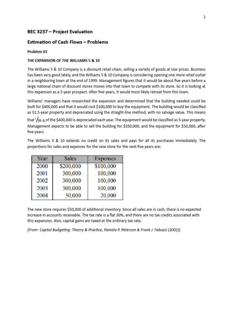 BEC 3237 - Estimating Cash Flows | PDF | Depreciation | Book Value