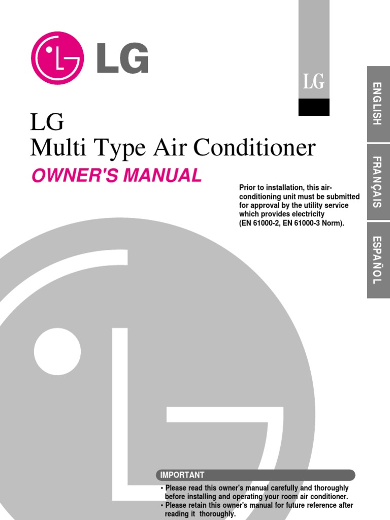 LG Multi Type Air Conditioner: Owner'S Manual | PDF | Air Conditioning ...