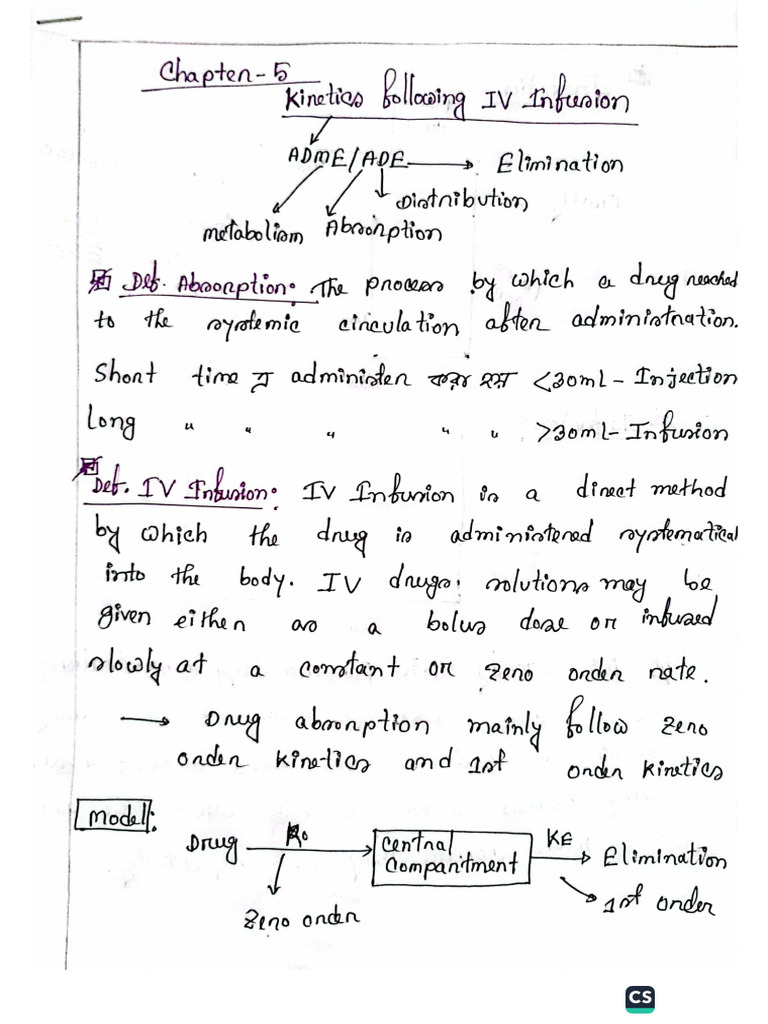 Kinetics Following IV Infusion | PDF
