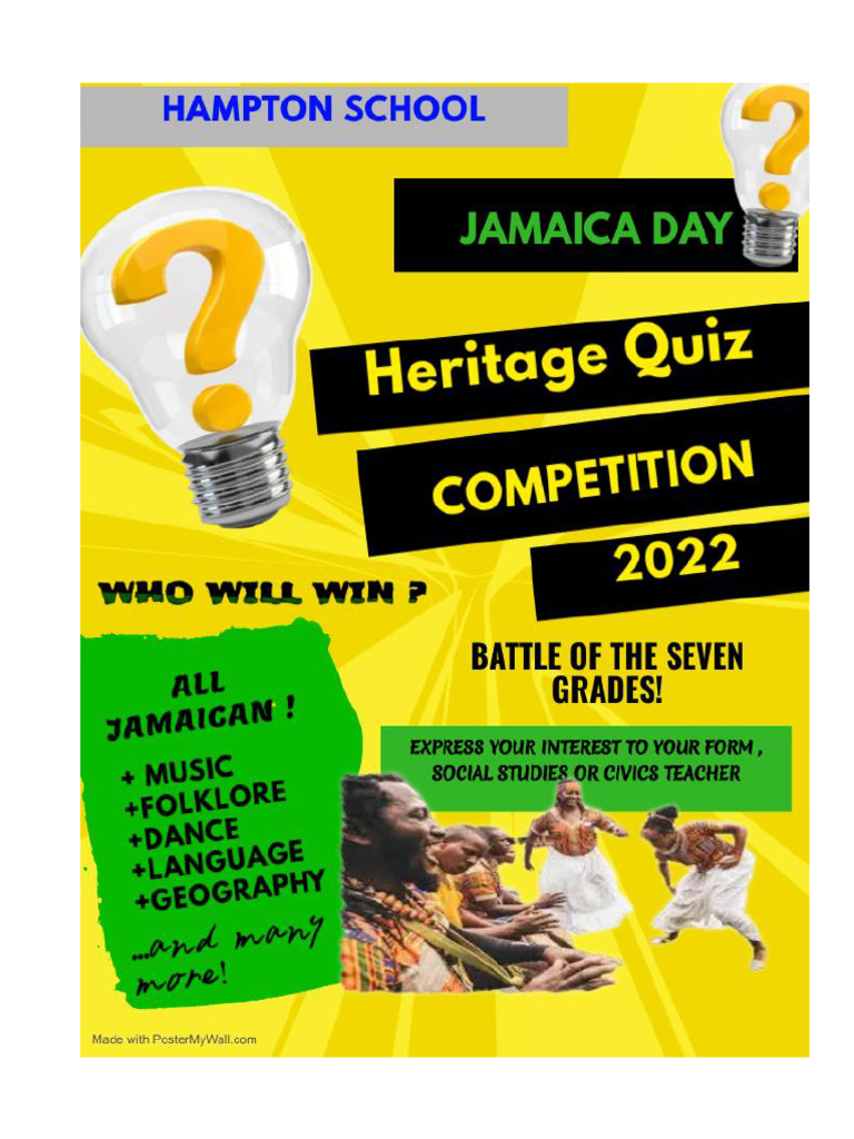 Jamaican Heritage Quiz Competition 2022 | PDF | Jamaica
