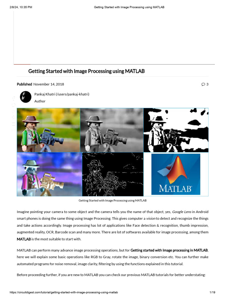 Getting Started with Image Processing using MATLAB | PDF | Matlab | Window (Computing)