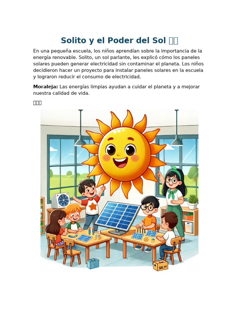 Solito y la Energía del Sol para Niños | PDF