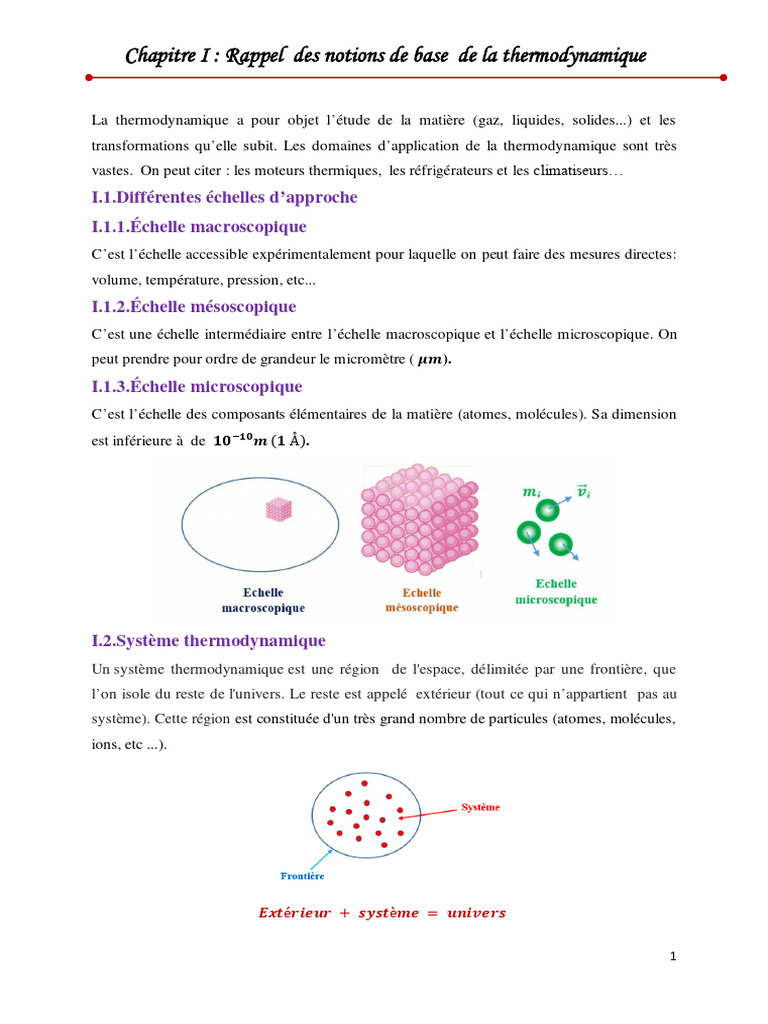 Cours Thermo Soga Removed | PDF | Thermodynamique | Température
