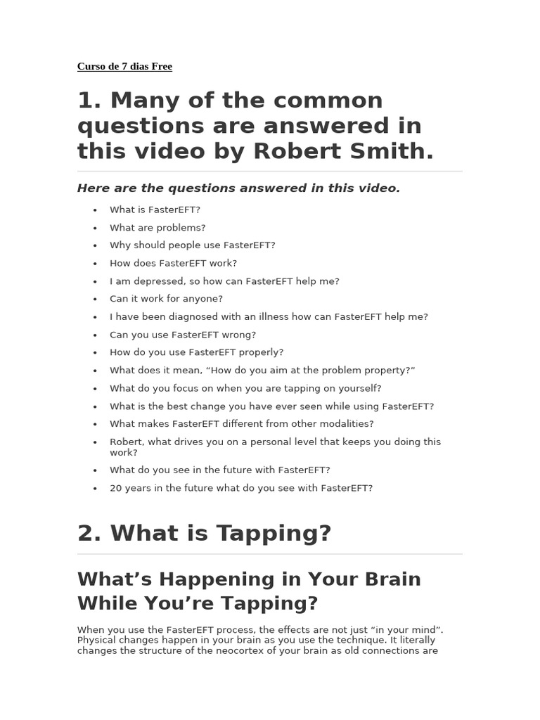 Faster EFT | PDF | Fear | Feeling