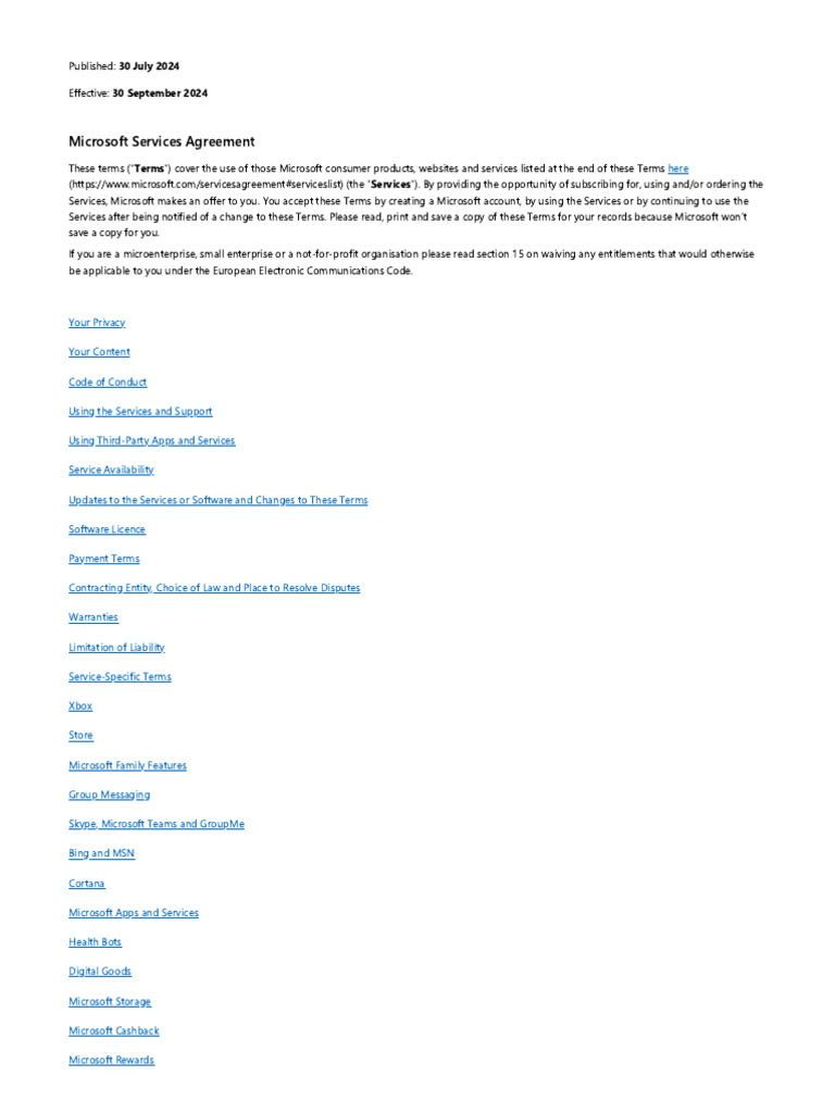 Microsoft Services Agreement | PDF | Payments | Legal Liability