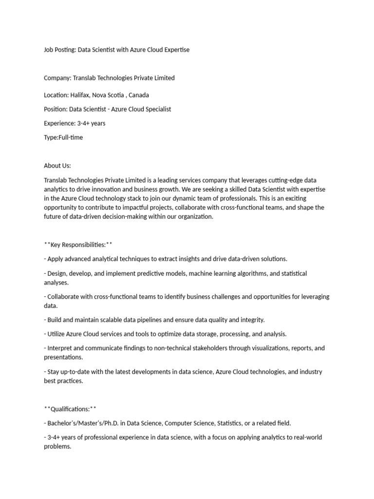 Data Scientist | PDF | Data Science | Machine Learning