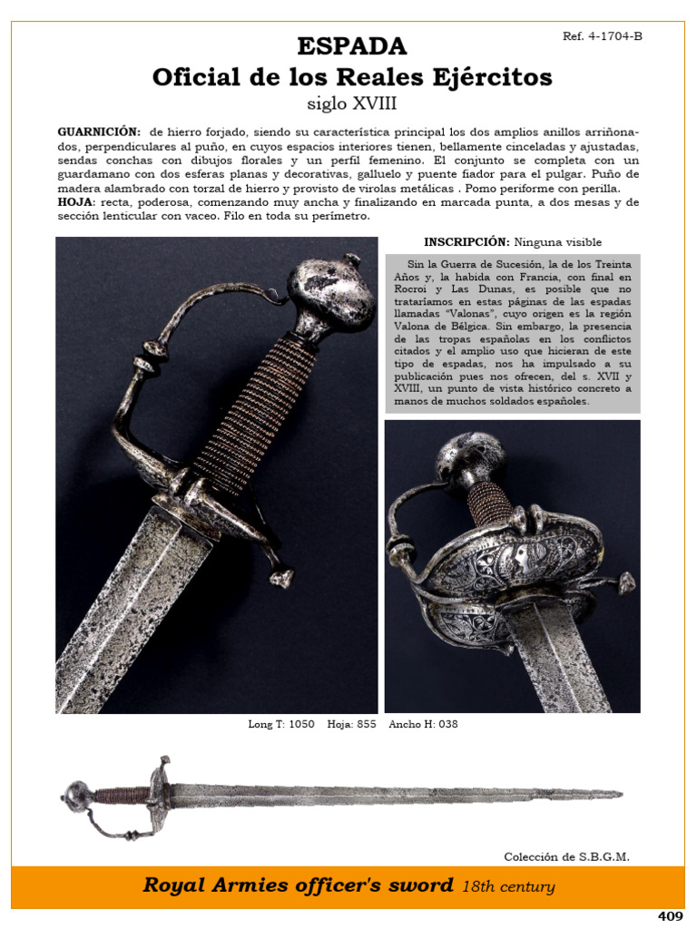 1704 Espada Valona Reales Ejércitos B | PDF