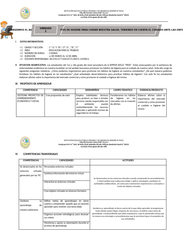 UNIDAD I EPT 2024 | PDF | Aprendizaje | Evaluación