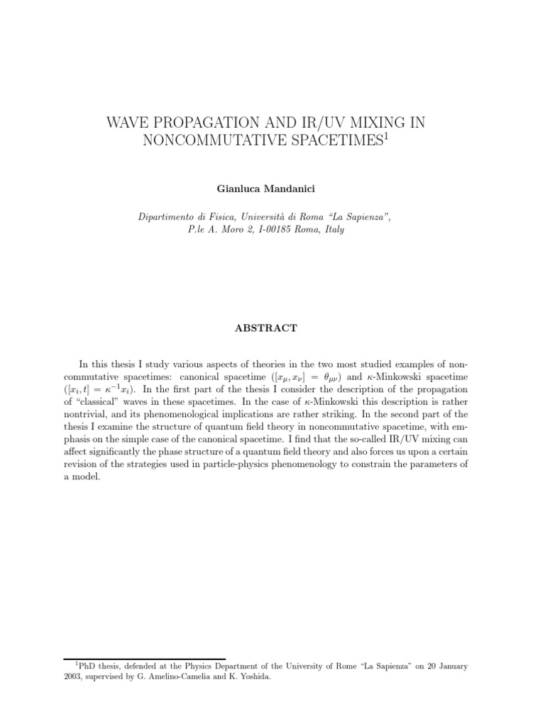Wave Propagation and IR-UV Mixing in Noncomm - Spacetimes - G ...
