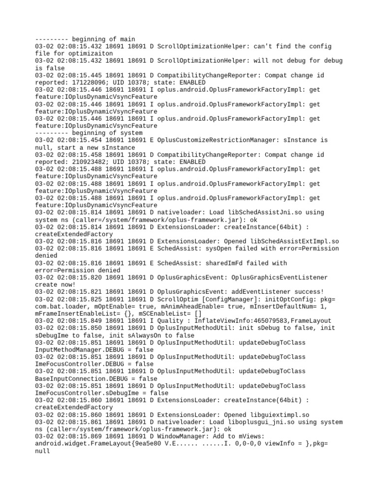 Oplus Framework Log Analysis | PDF | Computer Architecture | Computer Libraries