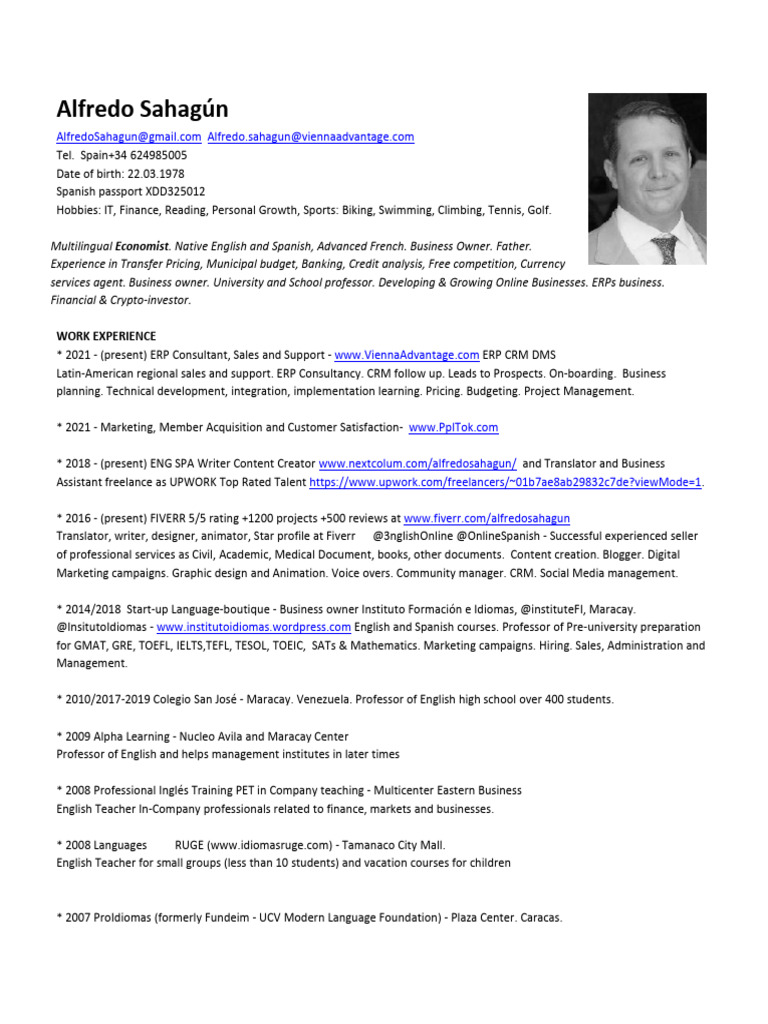 Alfred Sahagún Teacher Resume 2023 | PDF