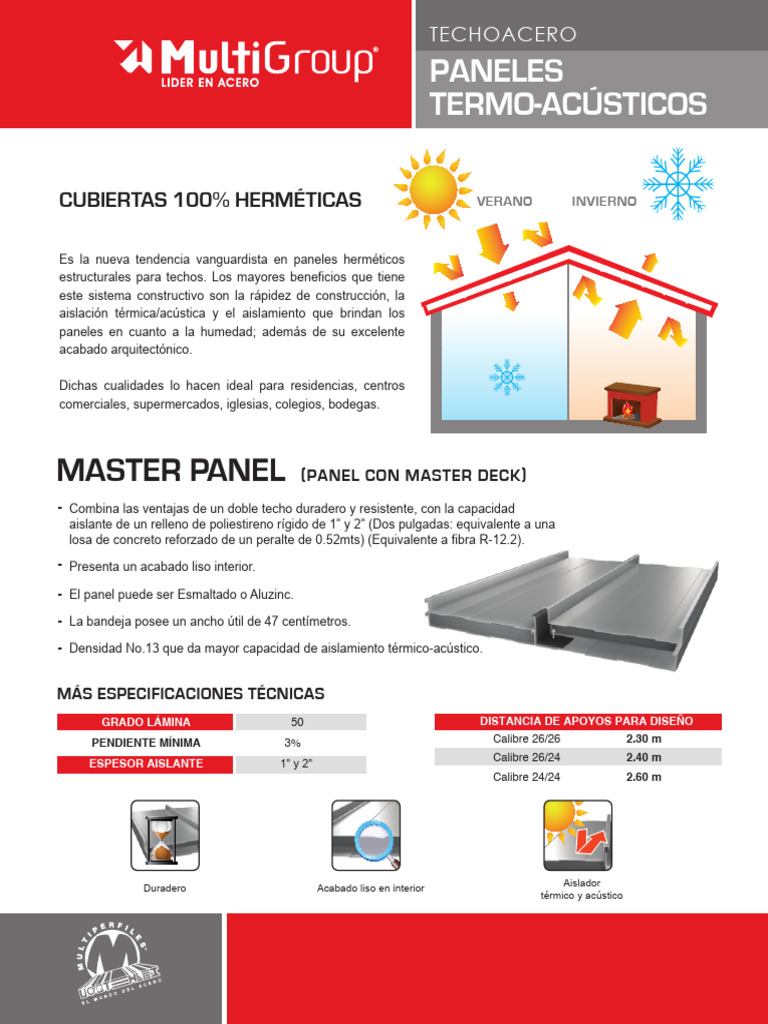 Paneles Termo-Acústicos Master Panel | PDF | Aislamiento térmico ...