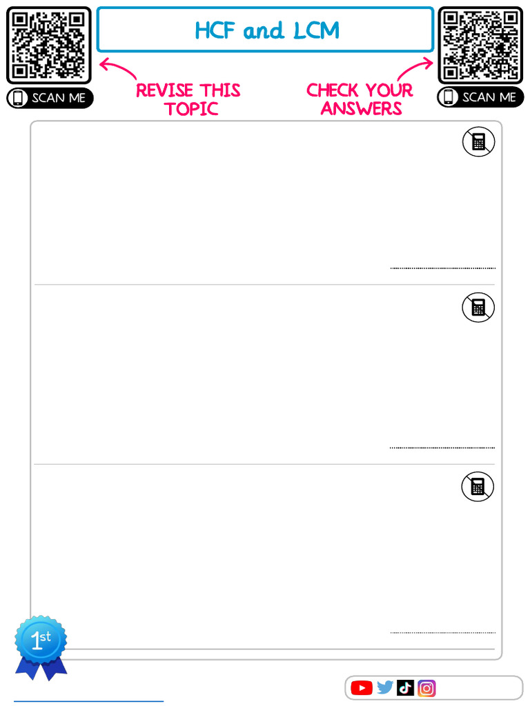 HCF & LCM | PDF | Discrete Mathematics | Algebra