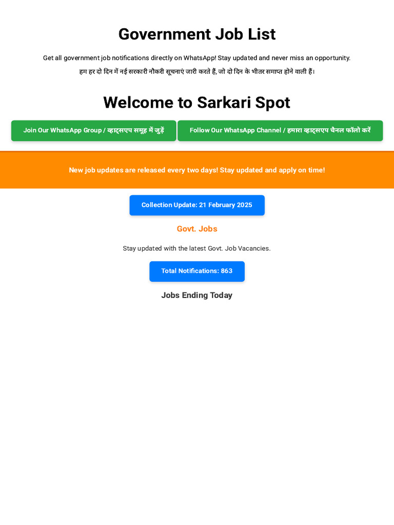 Sarkari Job Notifications 2025 | PDF | Master's Degree | Master Of ...