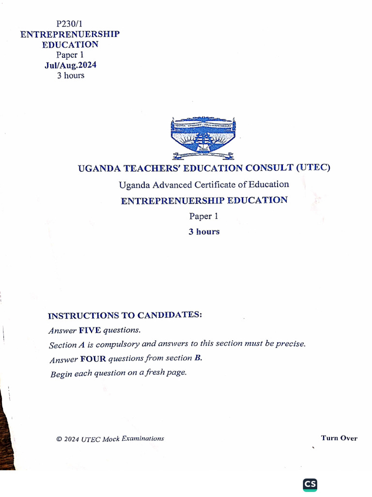 ENT 1 UTEC 2024 | PDF