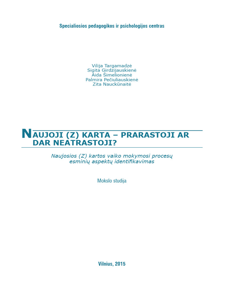 Targamadzė Ir KT - Naujoji Z Karta.2015 | PDF