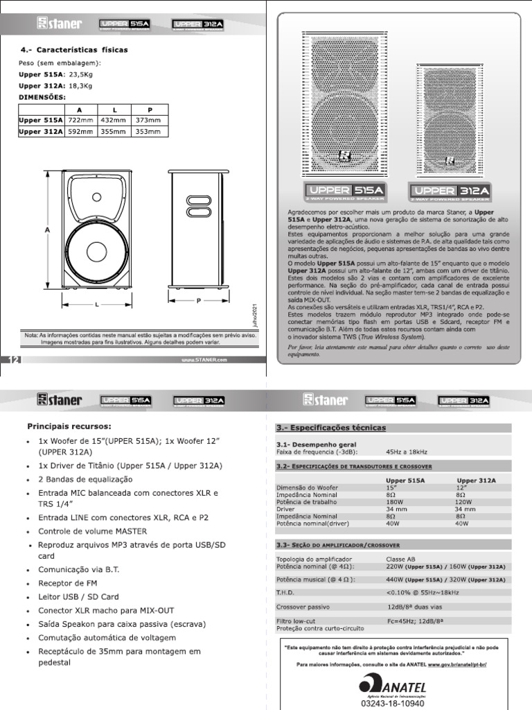 Manual Upper 515A Upper 312A TWS | PDF