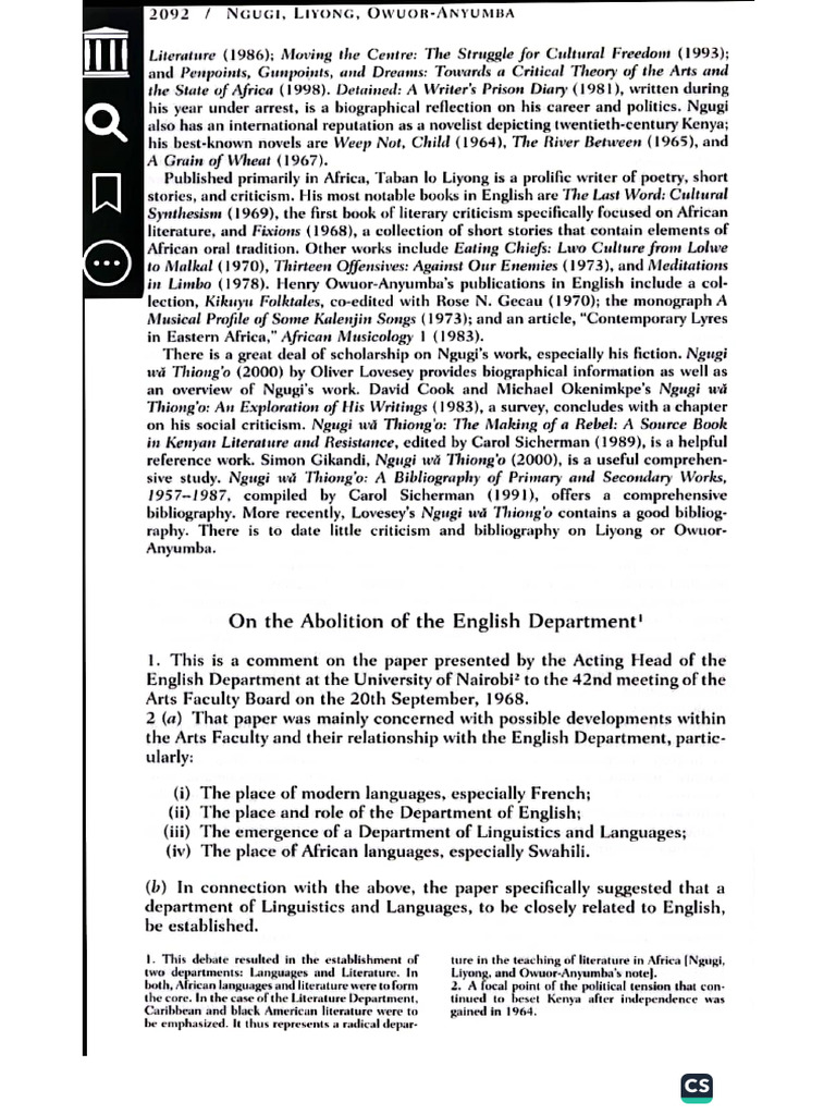 On The Abolition of English Department Text Included | PDF