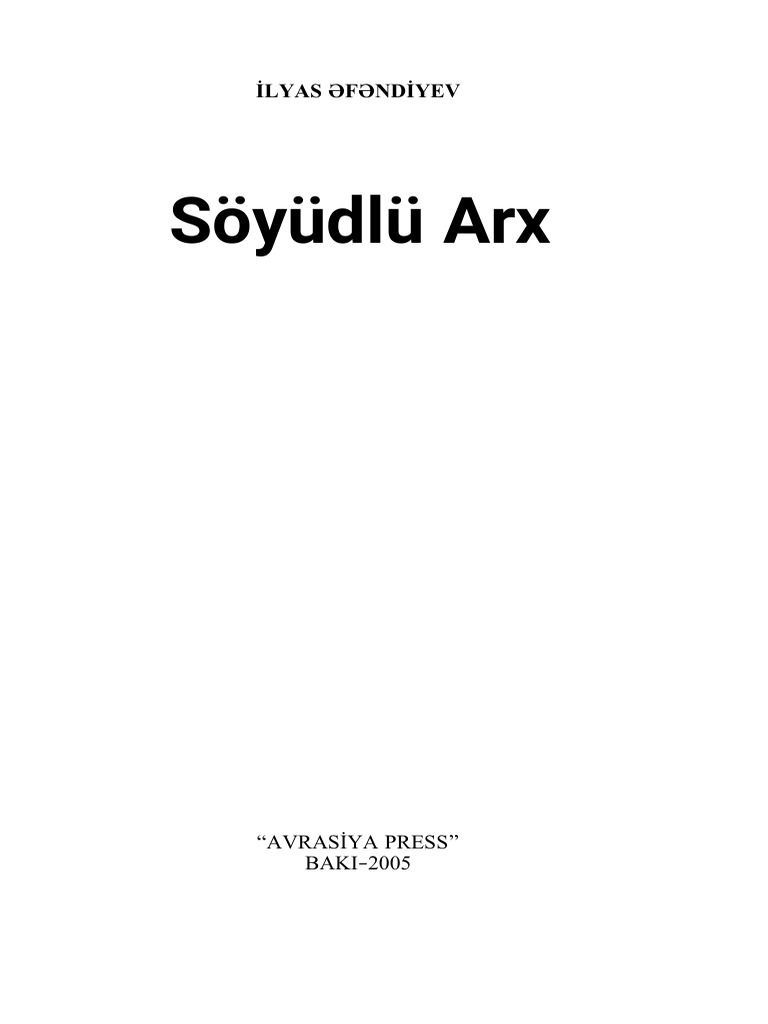 İlyas Əfəndiyev- Söyüdlü Arx | PDF