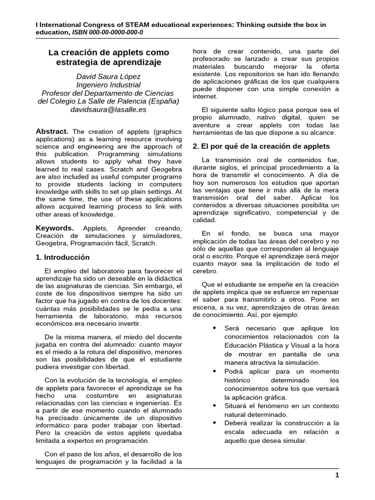 La Creación de Applets Como Estrategia de Aprendizaje - David Saura ...