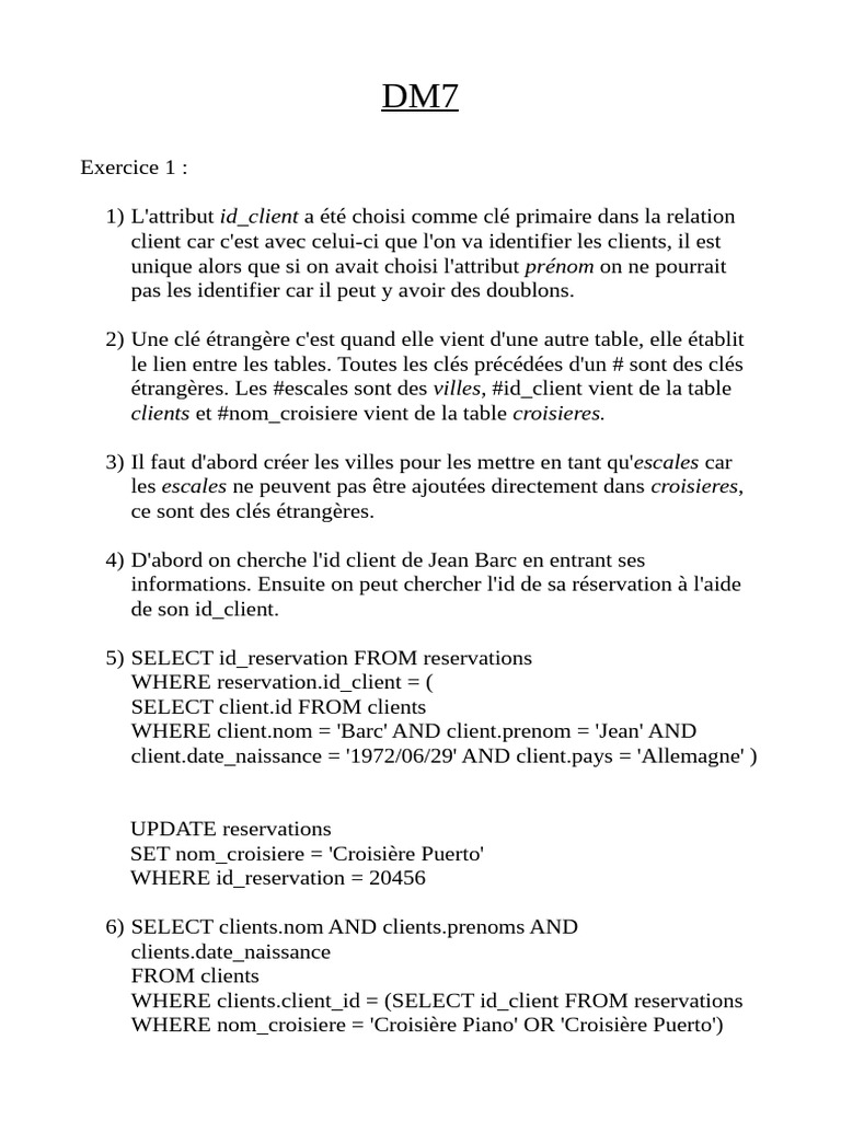 Gestion des bases de données et requêtes SQL | PDF | Bases de données ...