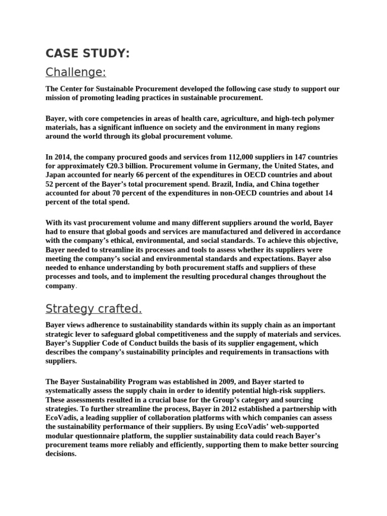 Case Study 2 Procurement | PDF | Supply Chain | Procurement