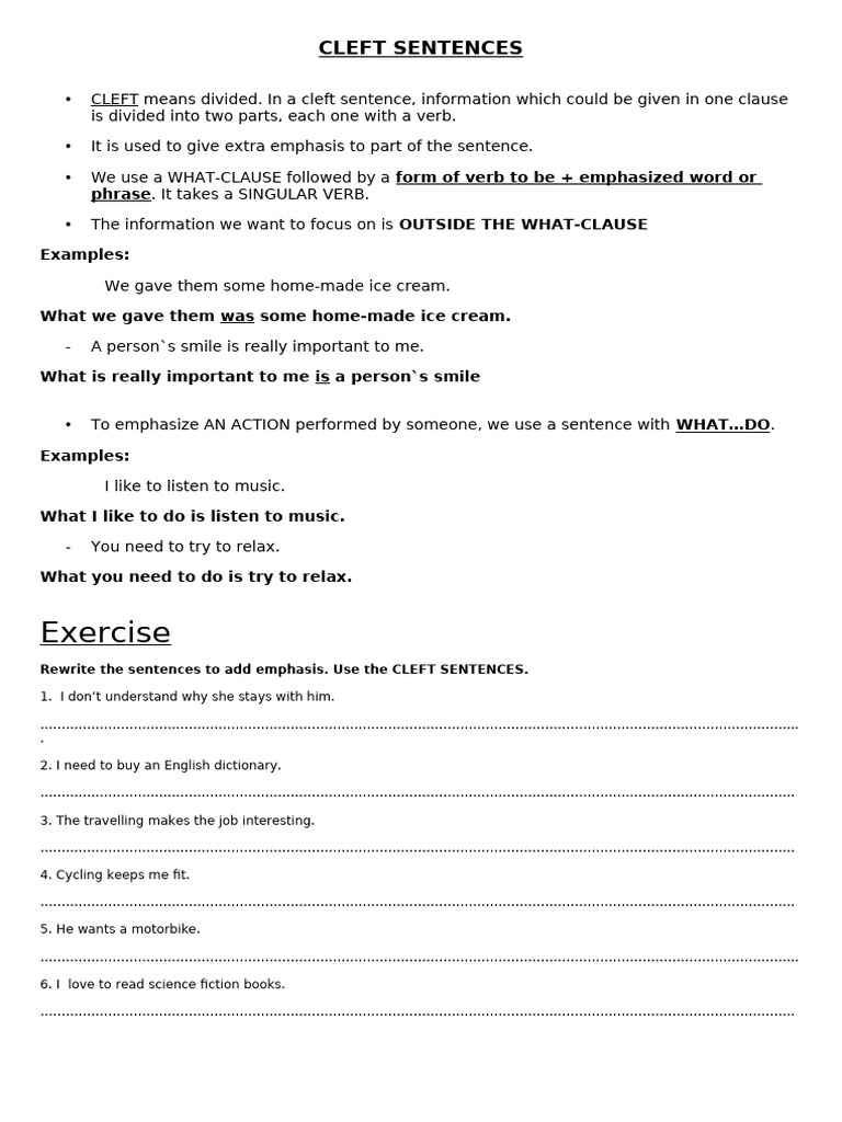 Cleft Sentence | PDF