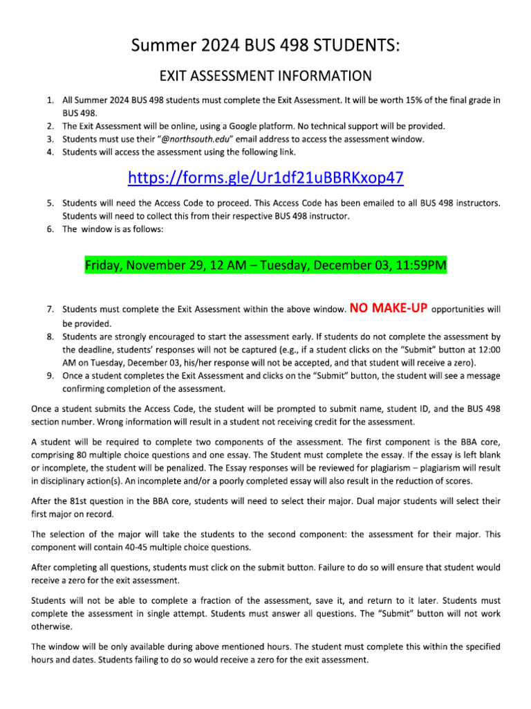 Exit Final Instruction | PDF