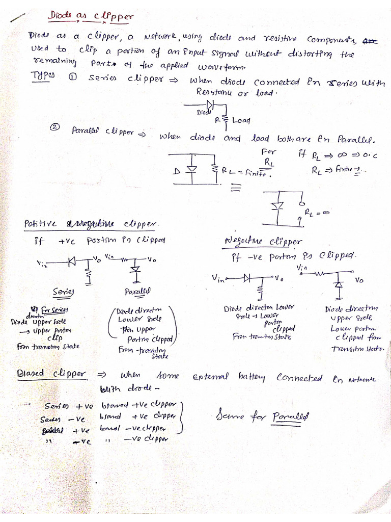 Clipper & Clampers Numericals | PDF