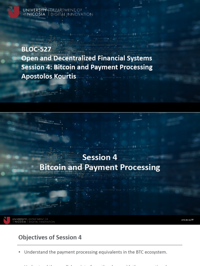 BLOC-527 - Session 4 - Bitcoin and Payment Processing (2025) | PDF ...