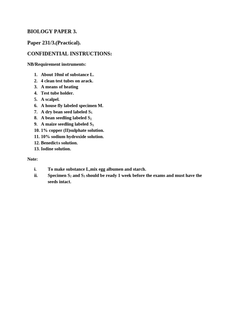 Biology Form 4 Pp3 Confidential | PDF