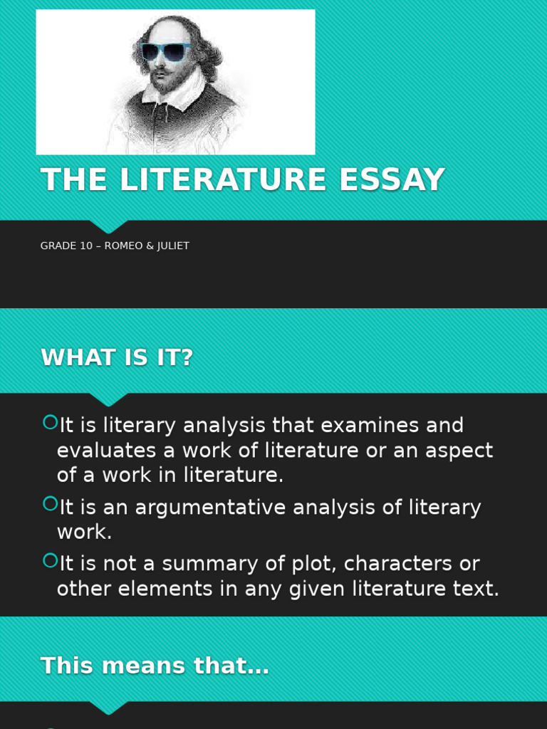 Grade 10 Literary Analysis: Romeo & Juliet | PDF