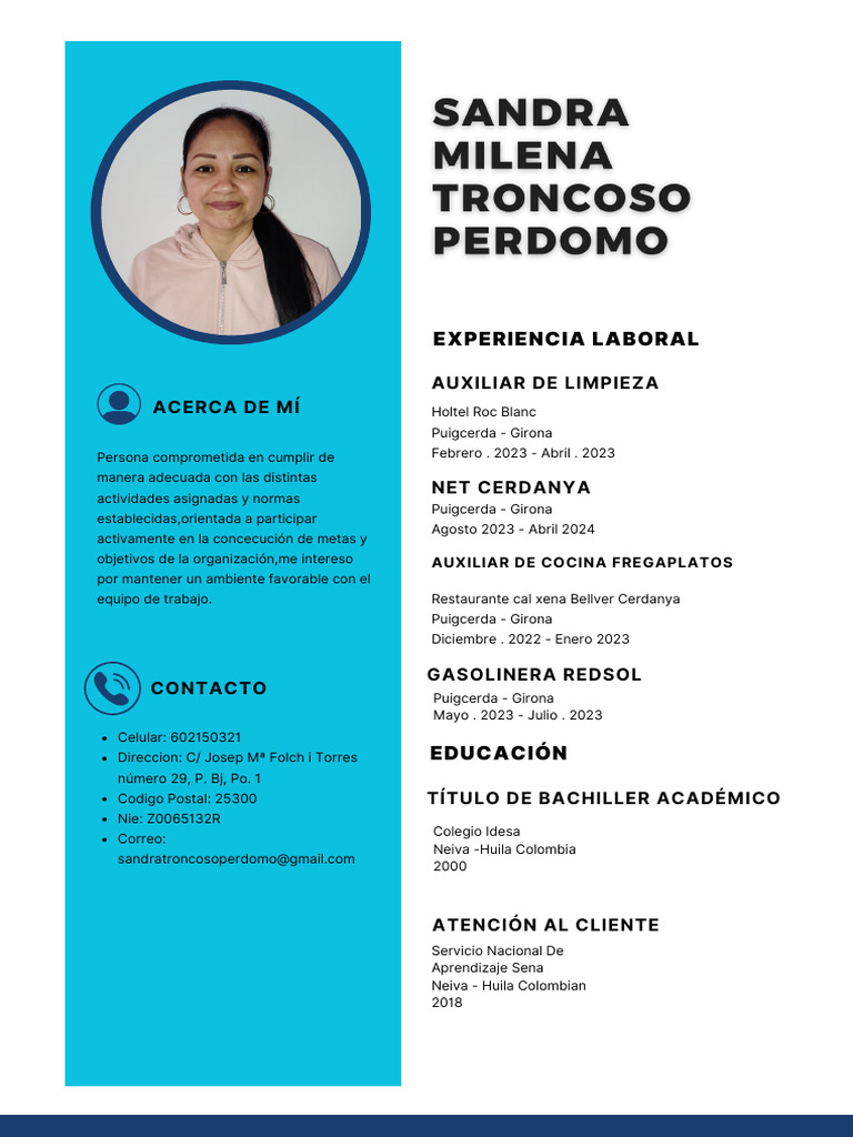 Curriculum Vitae Profesional de Hombre Con Foto Sencillo Azul ...