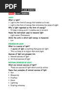Light Sources Worksheet | PDF | Home & Garden