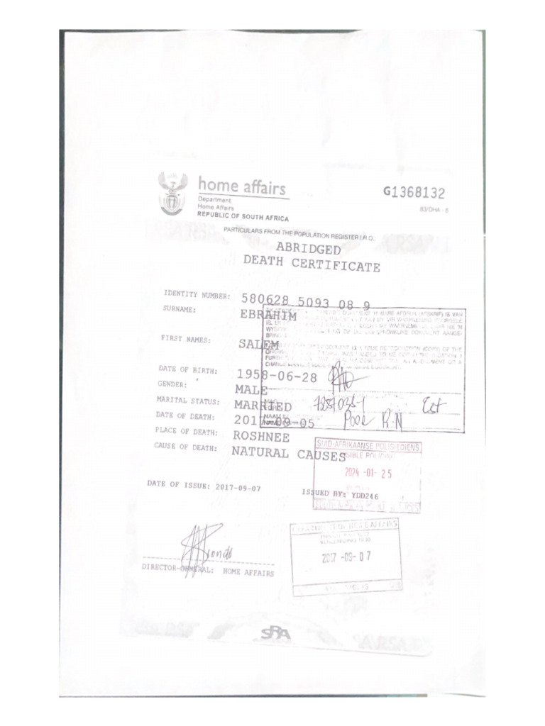 Death Certificate | PDF