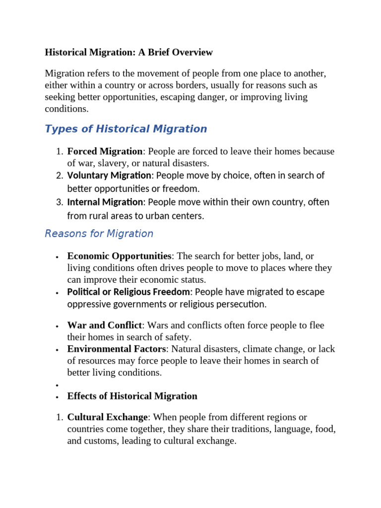 Historical Migration | PDF | Human Migration | Cultural Globalization